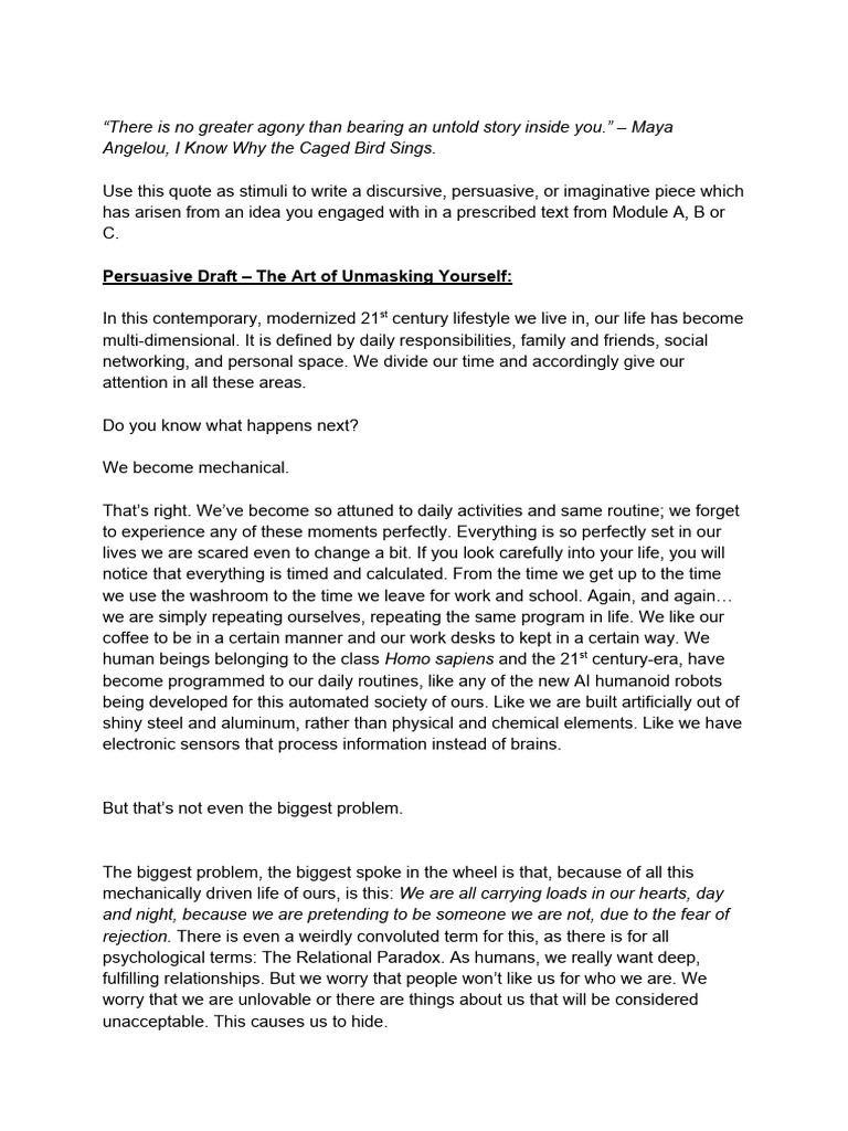 Persuasive Writing Piece | PDF | Philosophy | Self-Improvement