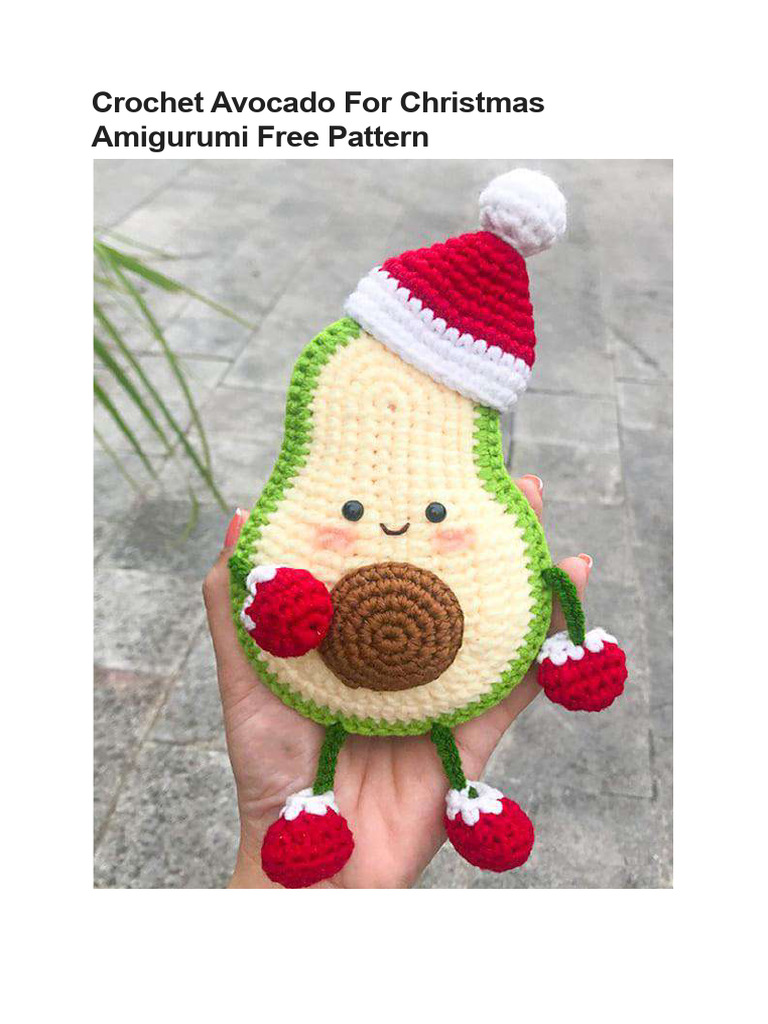 Free Crochet Avocado Amigurumi Pattern | PDF | Crochet | Amigurumi