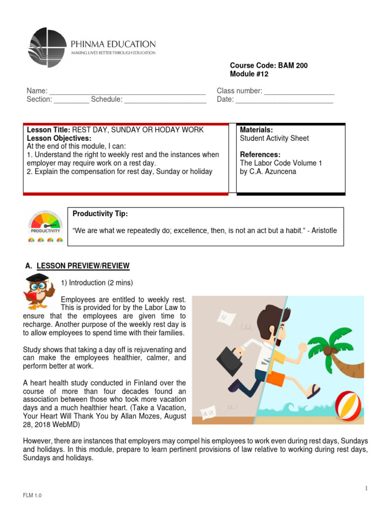 Understanding Rest Days and Compensation | PDF | Employment | Wage