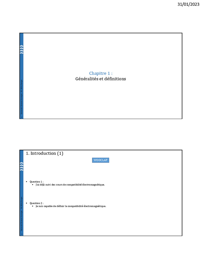 Généralités Et Définitions: Chapitre 1 | PDF | Electromagnetic Compatibility | Electromagnetic ...