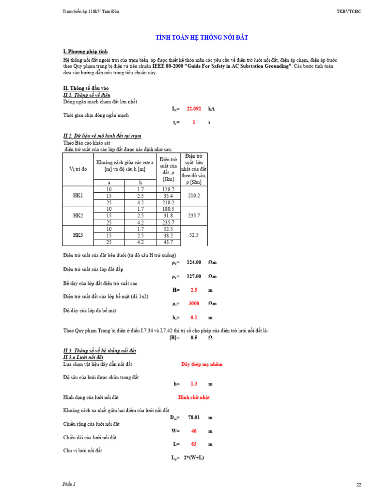 bảng tính tiếp địa tba | PDF
