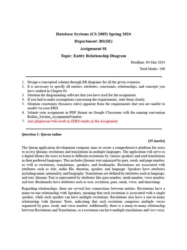 ER Diagram Assignment Guide | PDF | Blood Donation | Voting