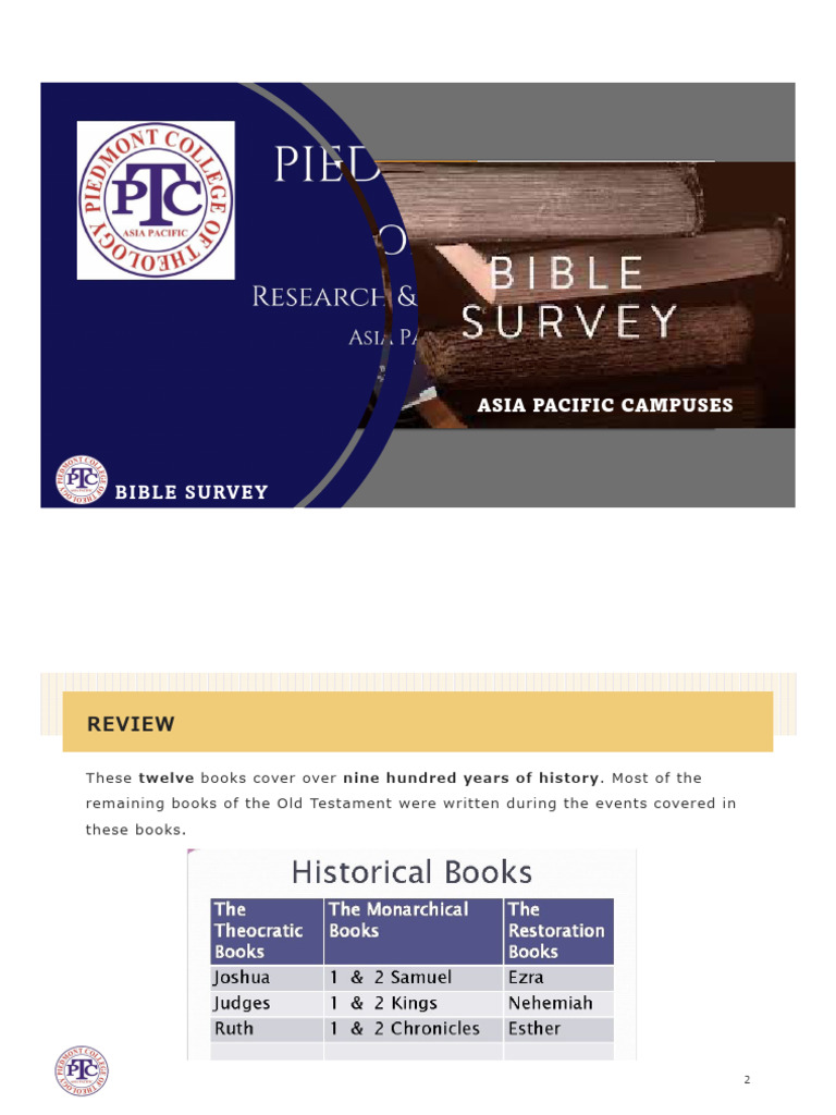 Bible Survey Week 3 | PDF | Jeremiah | Bible Prophecy