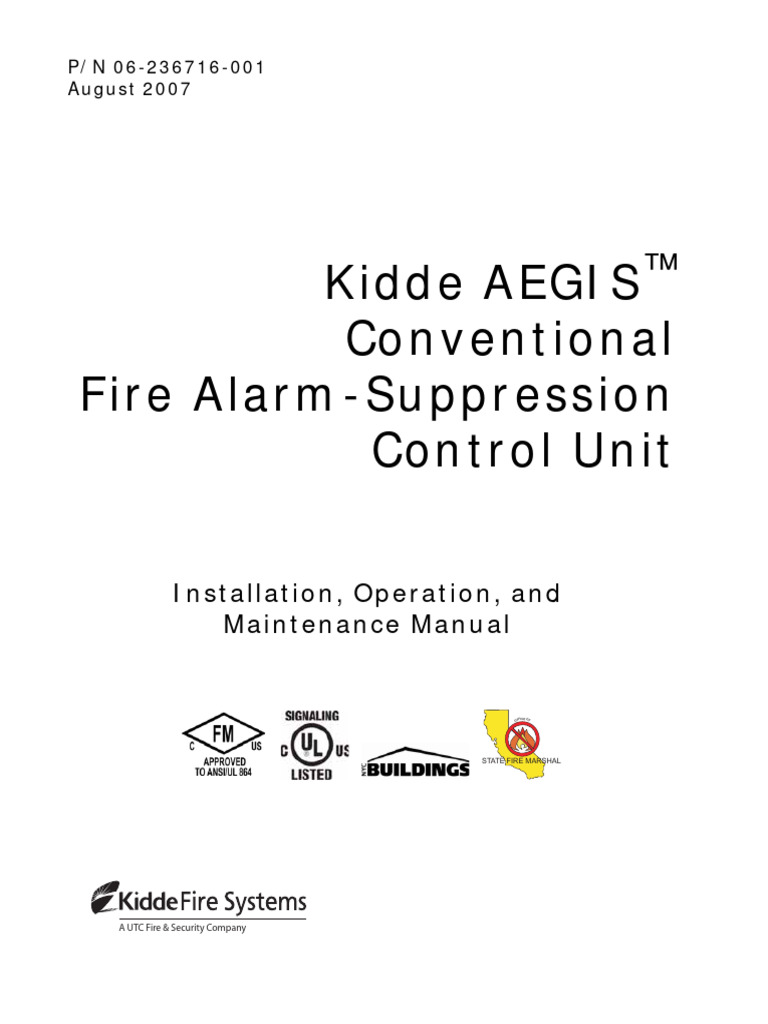 Kidde AEGIS Conventional Fire Alarm-Suppression Control | Download Free ...