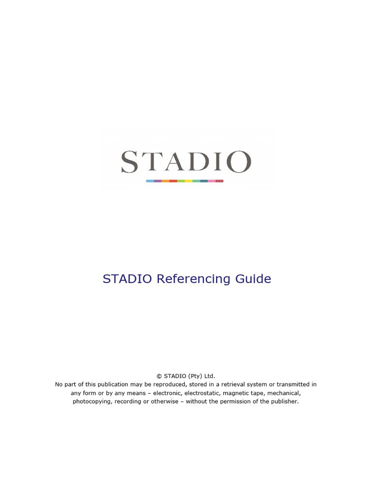 STADIO 2024 Referencing Guide | PDF | Plagiarism | Sic