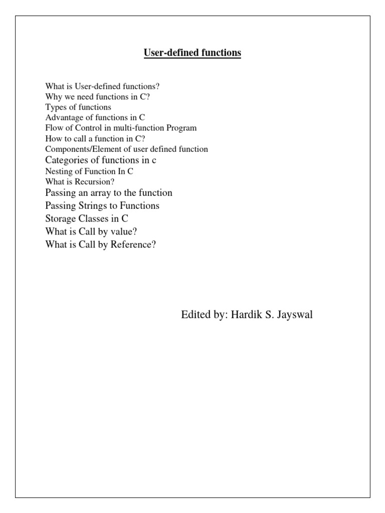 Er Defined Function In C Download Free Pdf Parameter Computer Programming Scope 