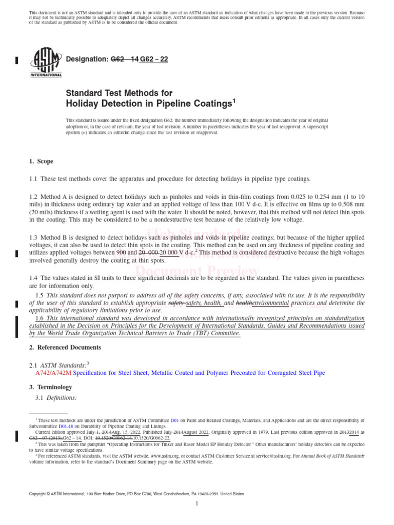 Astm G62 22 | PDF | Electrical Breakdown | Voltage