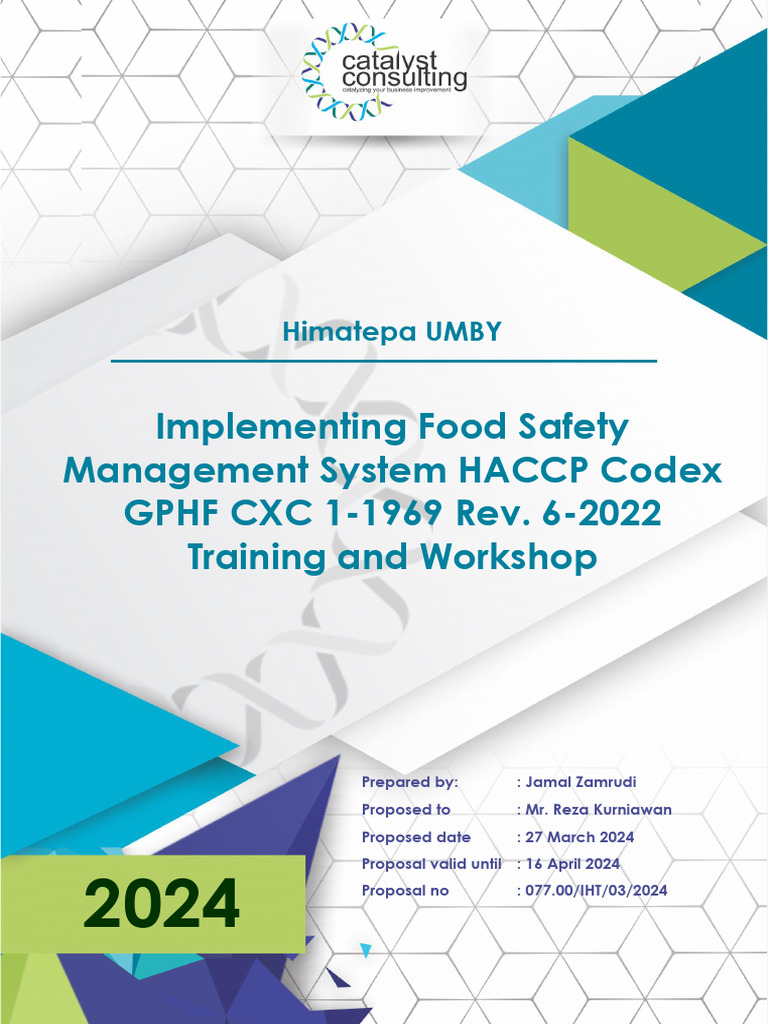 2024 077. Himatepa UMBY - Implementing HACCP Codex - March 2024 - Rev.00 | PDF | Hazard Analysis ...