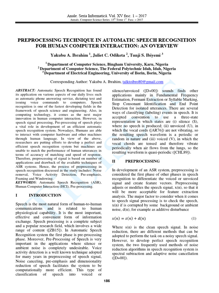 Preprocessing Signal | PDF | Speech Recognition | Signal To Noise Ratio
