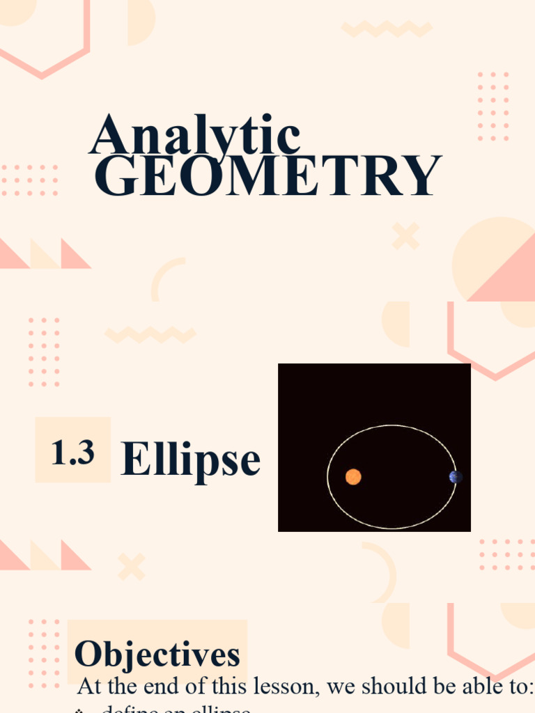 Ellipses Pdf Ellipse Cartesian Coordinate System