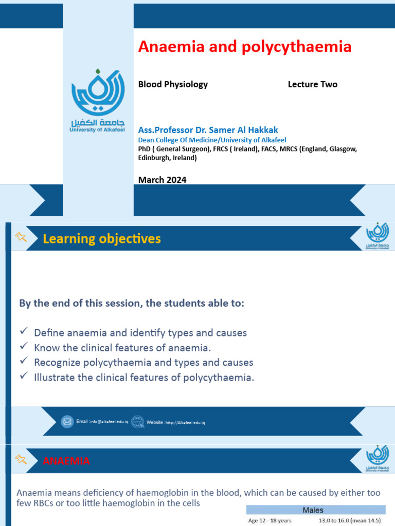 Anemia and Polycythemia 2024 | Download Free PDF | Anemia | Red Blood Cell