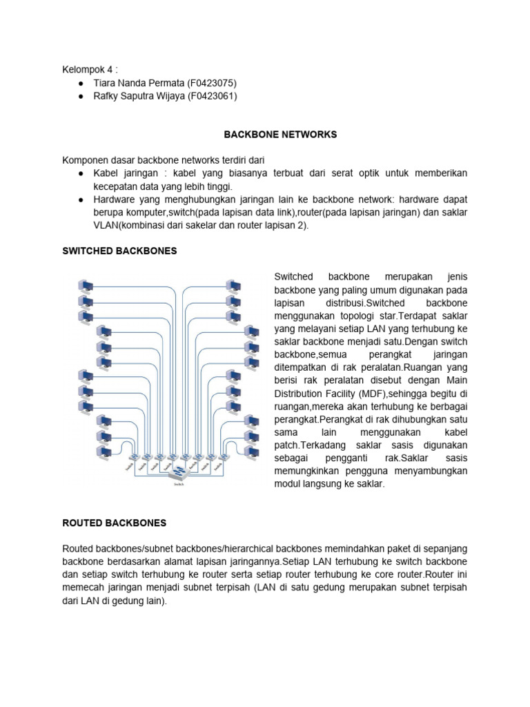 Kelompok 4 - Backbone Networks | PDF | Sains & Matematika | Komputer
