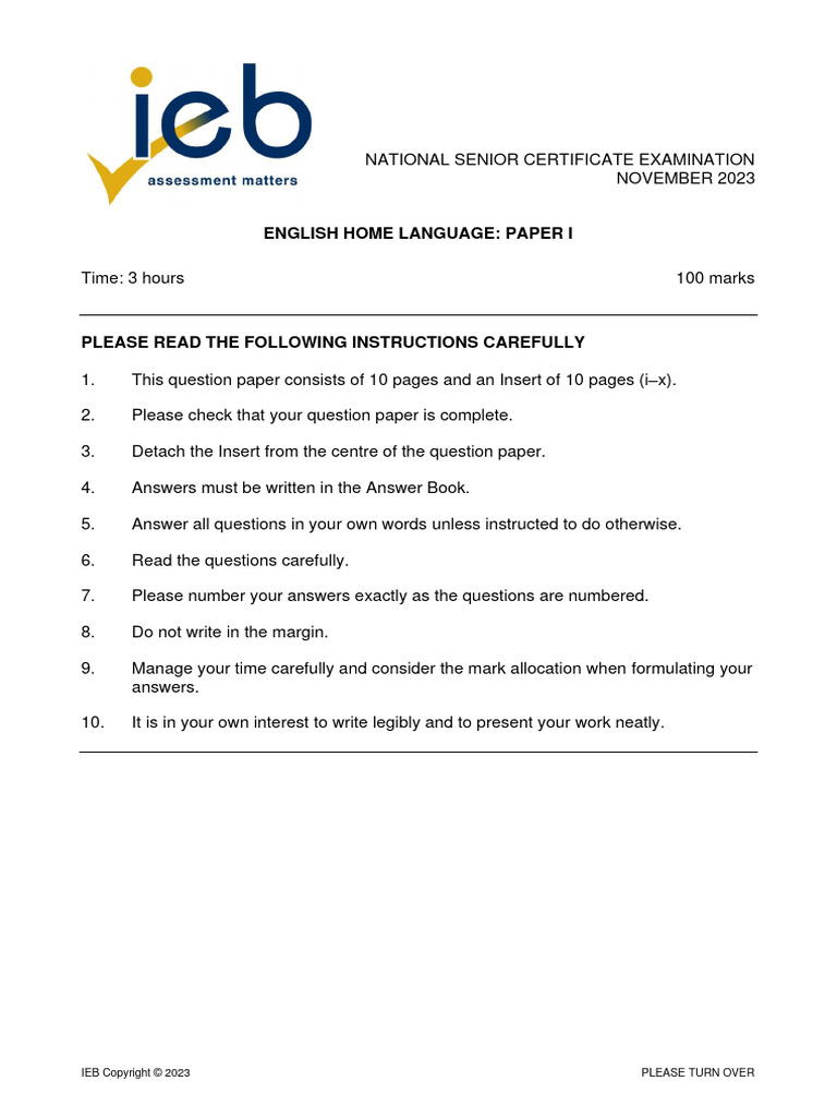 English HL P1 2023 | PDF | Poetry | Human Communication