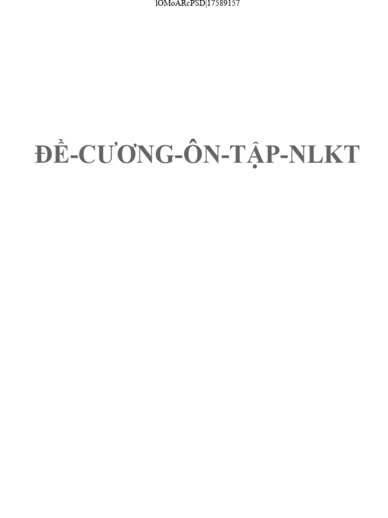 De Cuong On Tap NLKT | PDF