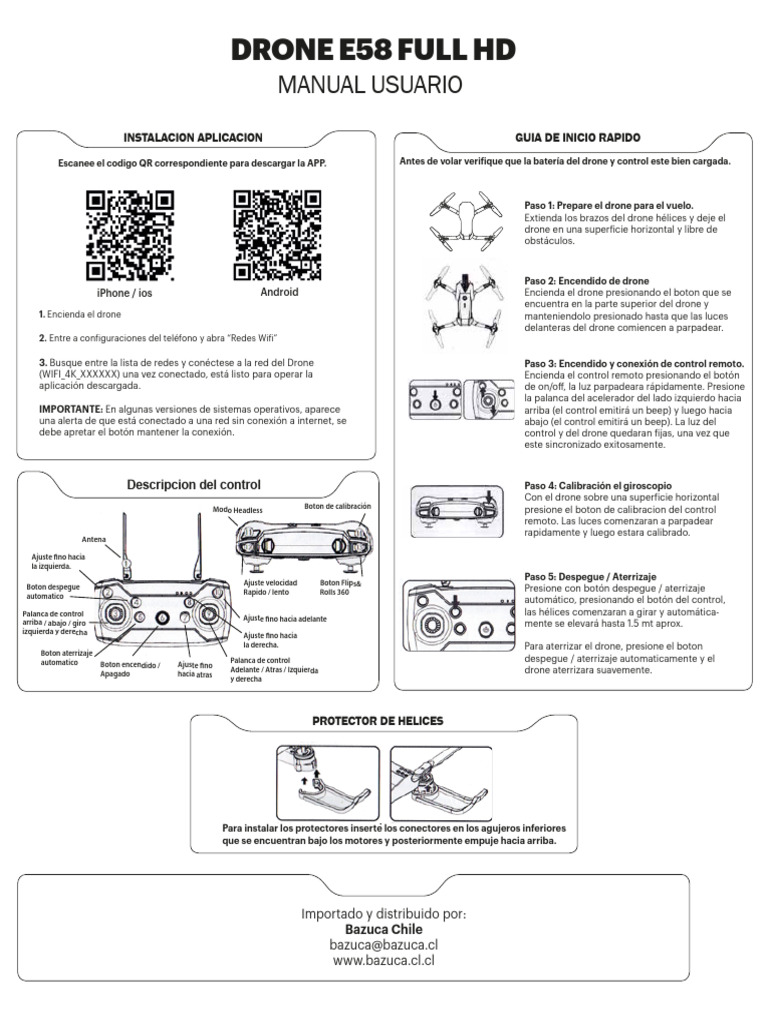 Manual Drone E58 | PDF | Vehículo aéreo no tripulado | Yo telefono