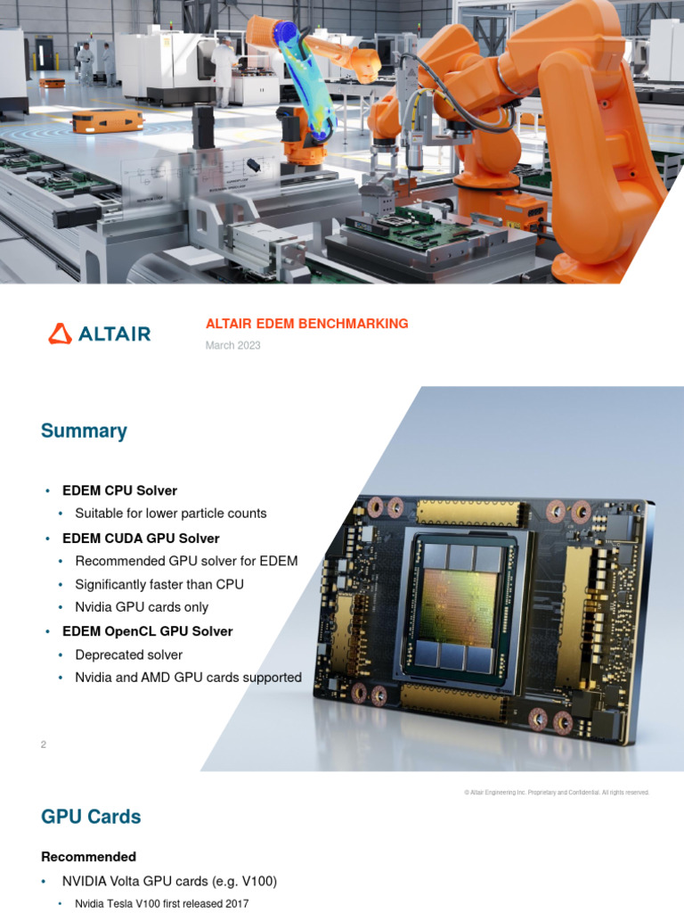 EDEM GPU Benchmarking 2022.2 | PDF | Graphics Processing Unit | Computer Architecture