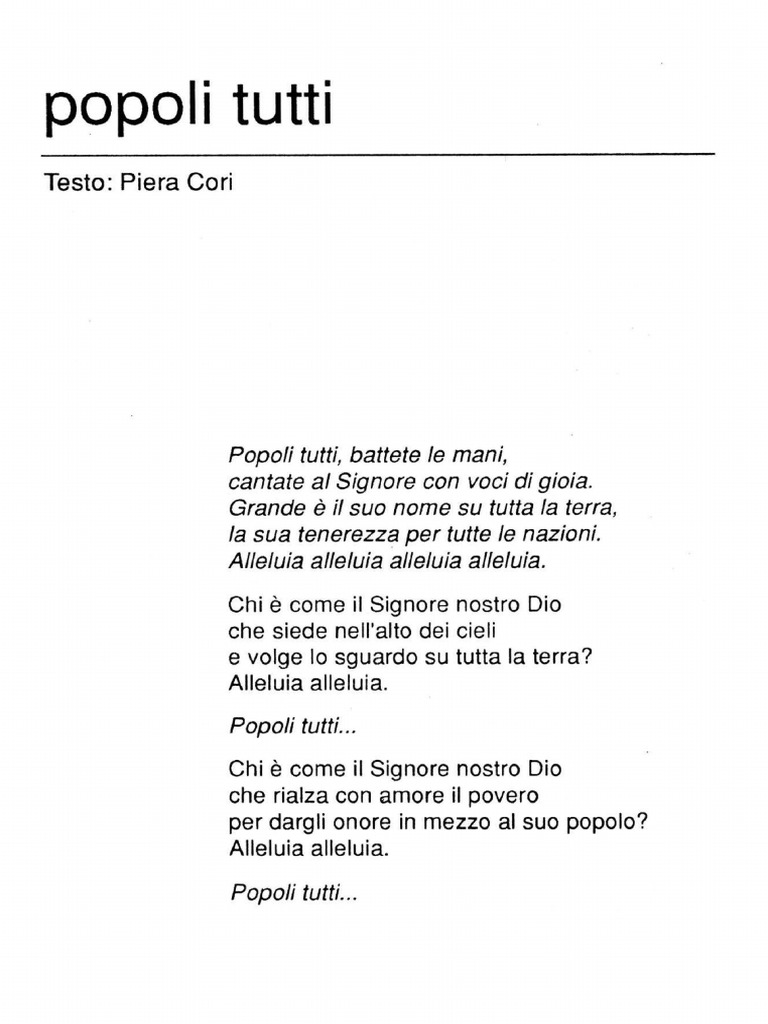 Popoli Tutti Battete Le Mani | PDF