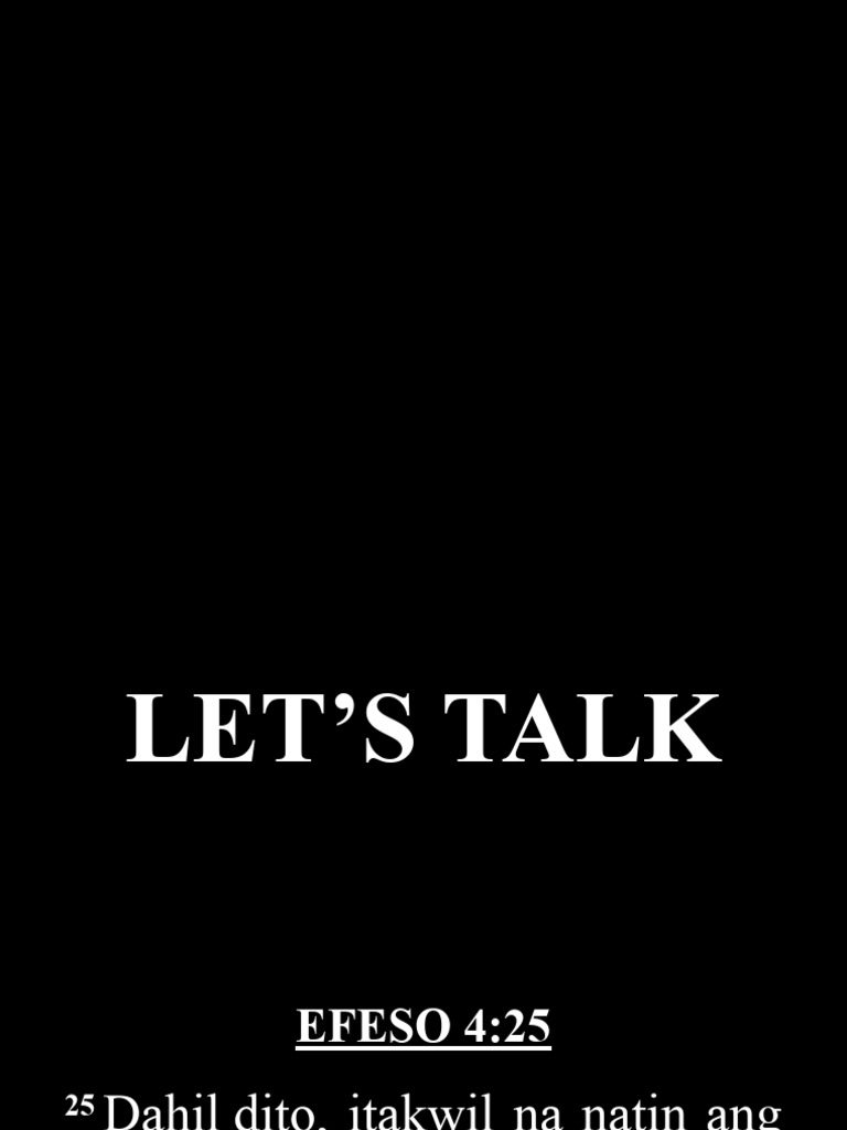 Lets Talk | PDF | Communication | Religious Belief And Doctrine