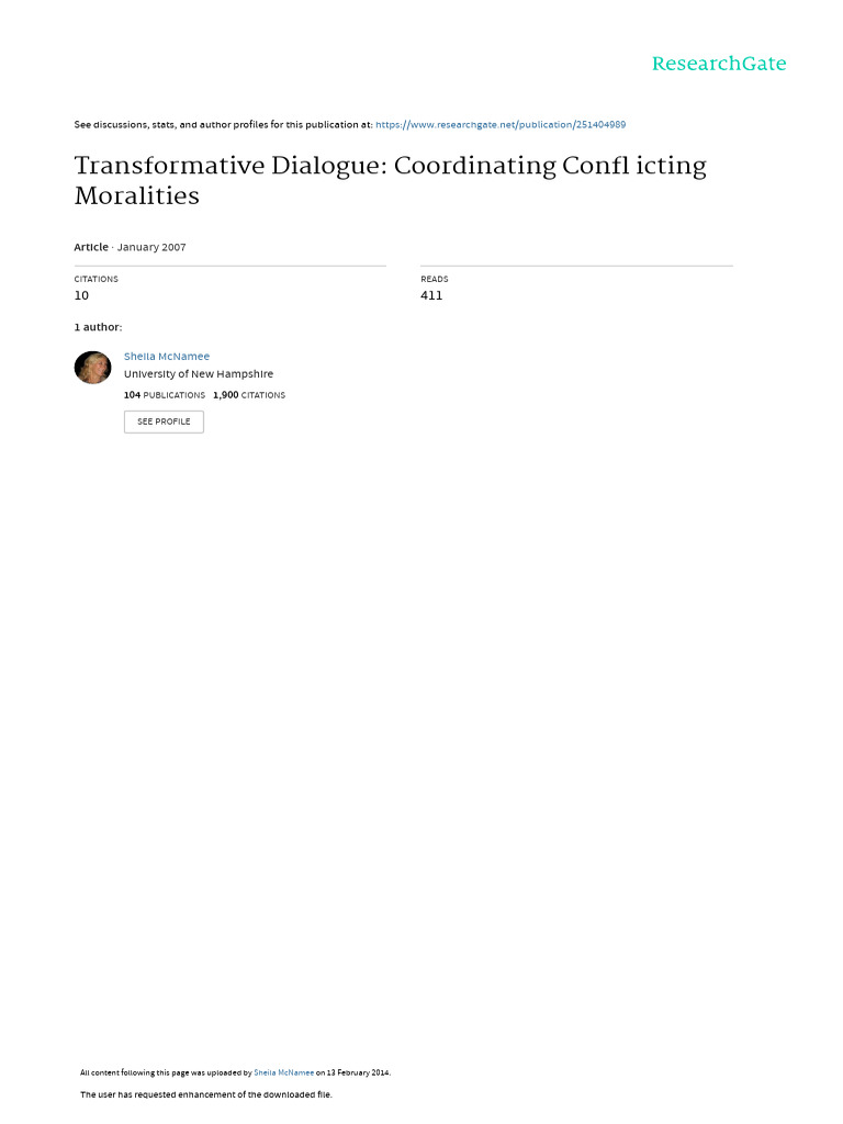 Transformative Dialogue Coordinating Confl Icting | PDF | Dialogue ...