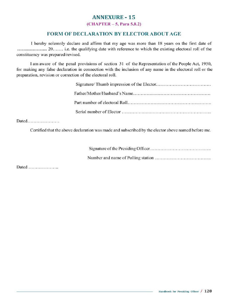 Declaration About Age | PDF