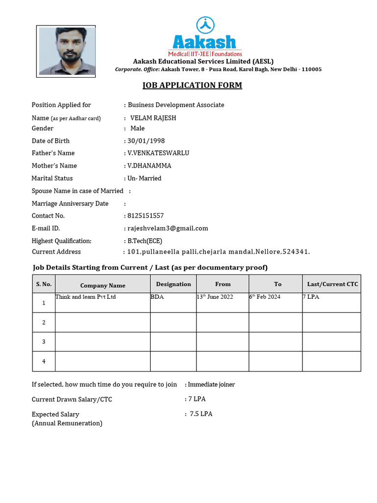 Job Application Form - AESL - Rev 01.04.2024. | PDF | Justice | Crime ...