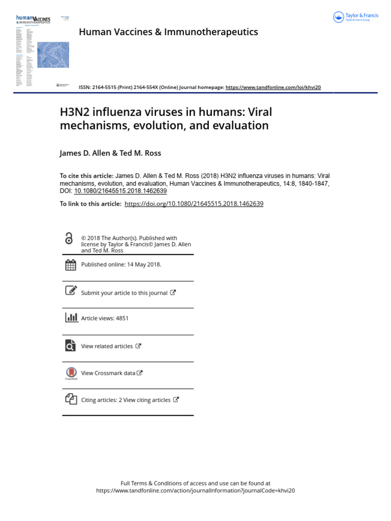 H3N2 Influenza Viruses in Humans Viral Mechanisms Evolution and ...