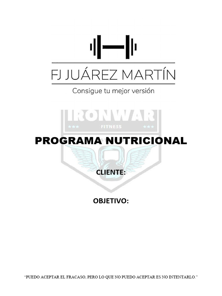 PROGRAMA NUTRICIONAL PLANTILLA (Autoguardado) | PDF | ensalada | Panes