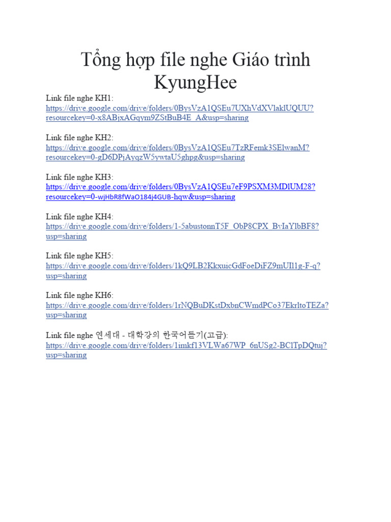 T NG H P File Nghe Giáo Trình KyungHee | PDF