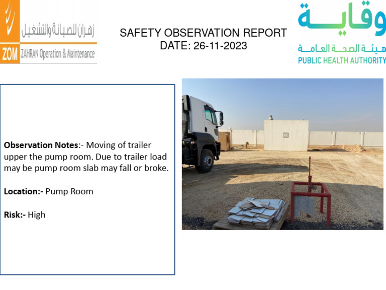 Safety Observation: Pump Room Risk | PDF