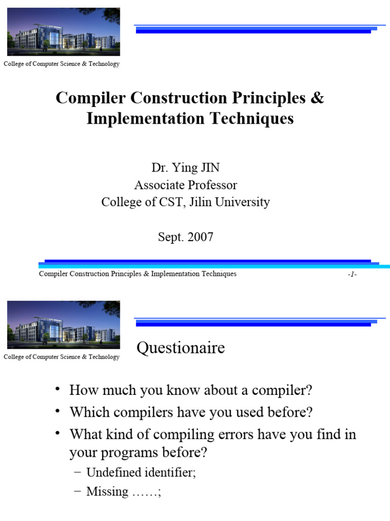 Intro Compiler | PDF | Programming Language | Compiler Intro Compiler | PDF | Programming Language | Compiler