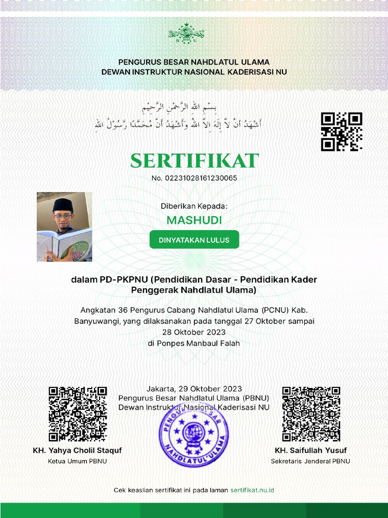Sertifikat PD PKPNU | PDF
