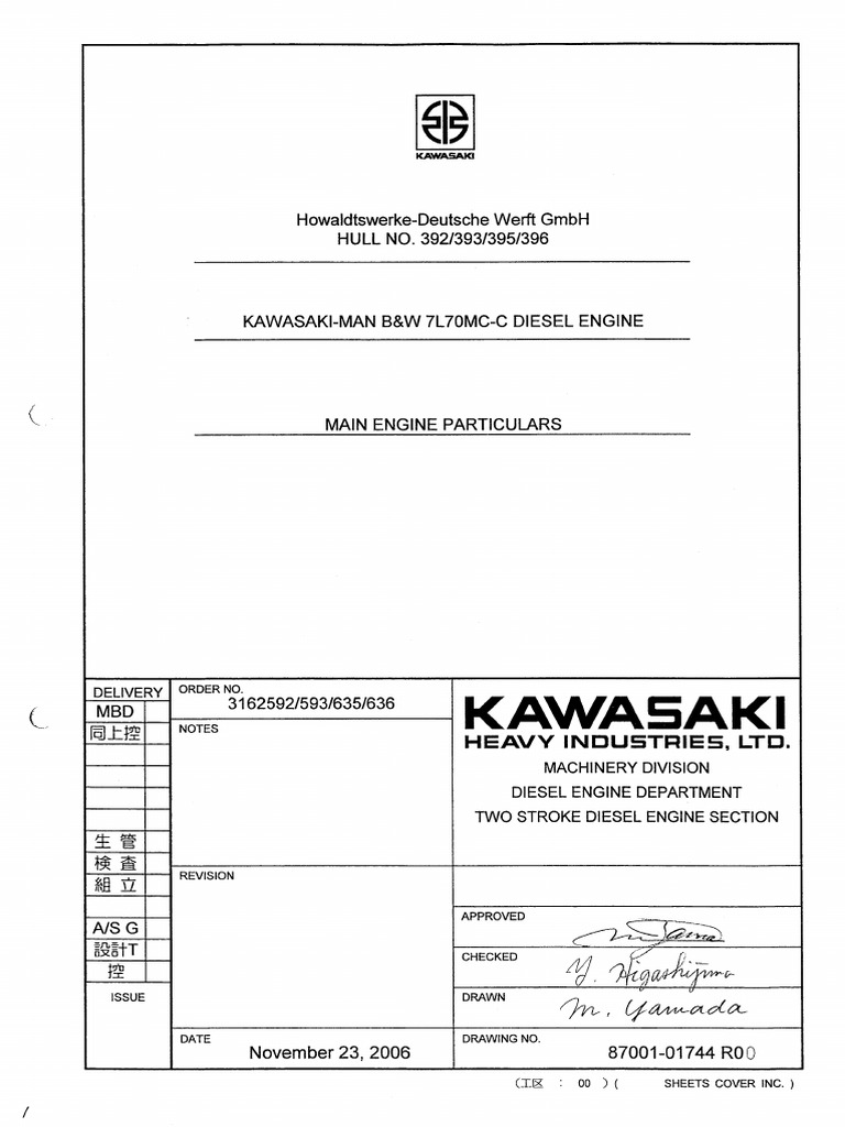 01 - Main Engine Particulars | PDF