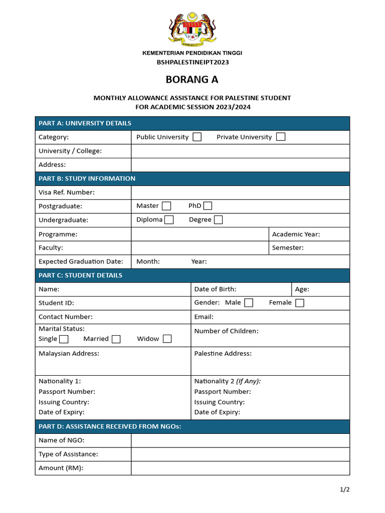 Borang A | PDF | Government And Personhood
