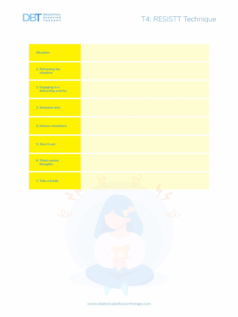 DBT Forms Distress Tolerance T4 | PDF