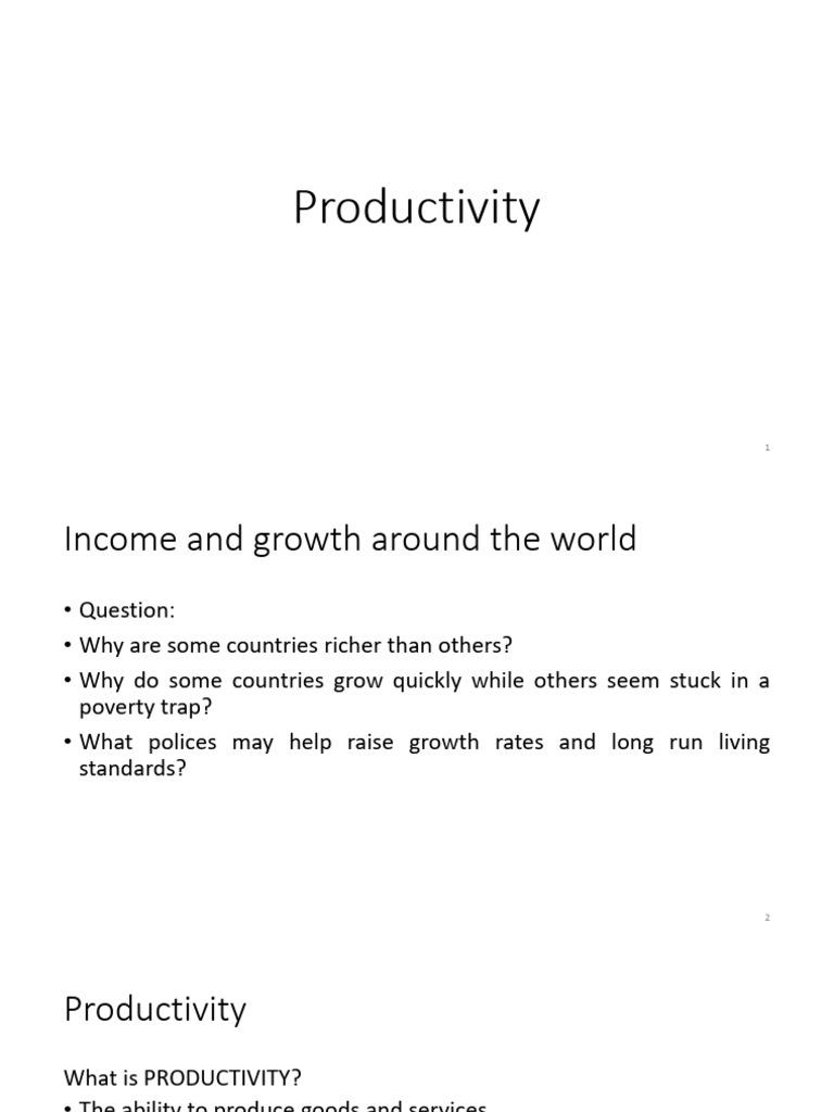 Productivity | PDF | Capital (Economics) | Economic Growth