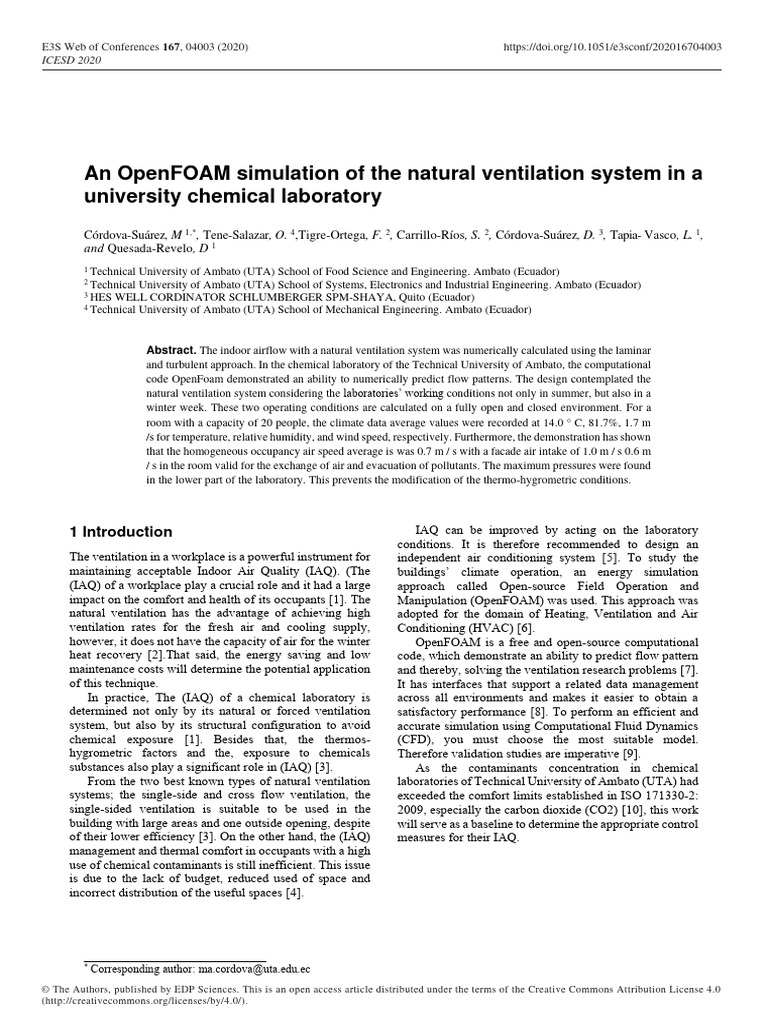 An OpenFOAM Simulation of The Natural Ventilation | PDF | Continuum ...