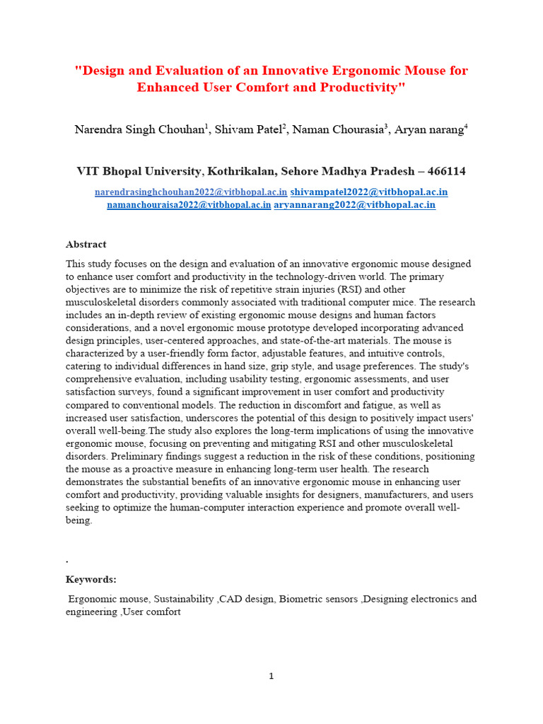 22bce11678 Edm Report | PDF | Human Factors And Ergonomics | Carpal Tunnel Syndrome