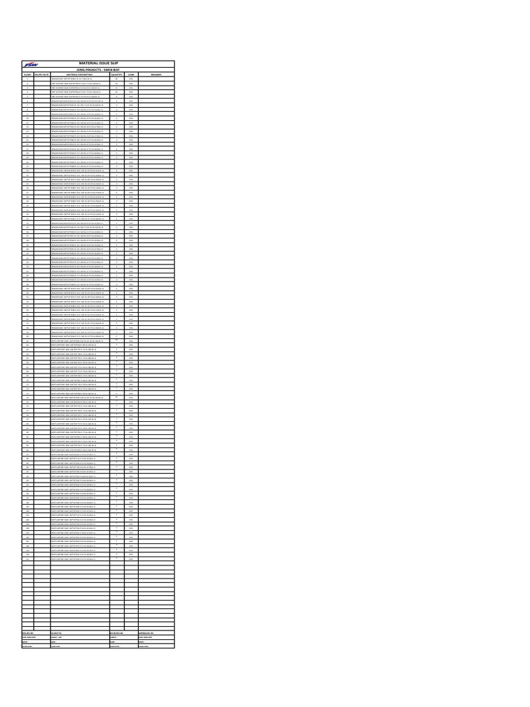 Materail Issue Slip | PDF | Technology & Engineering