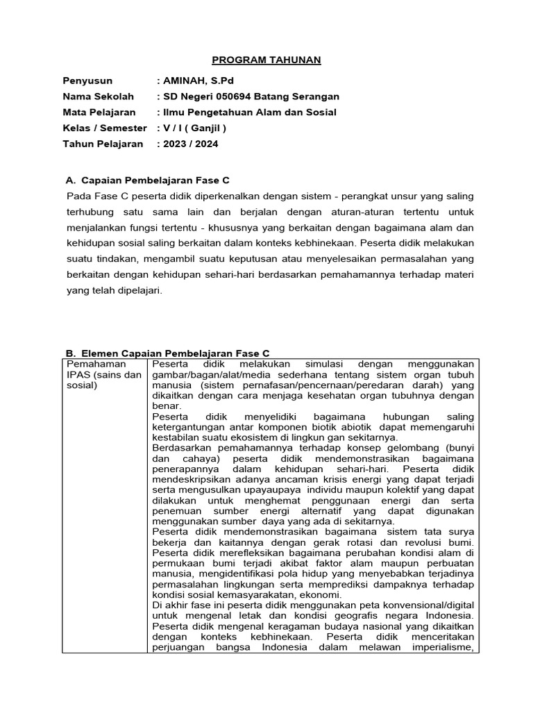 PROGRAM TAHUNAN Ipas | PDF