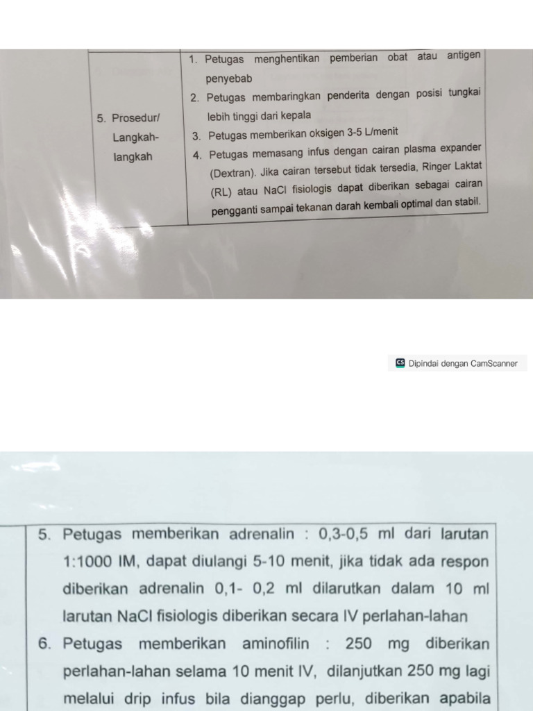 SOP Tatalaksana Syok Anafilaktik | PDF