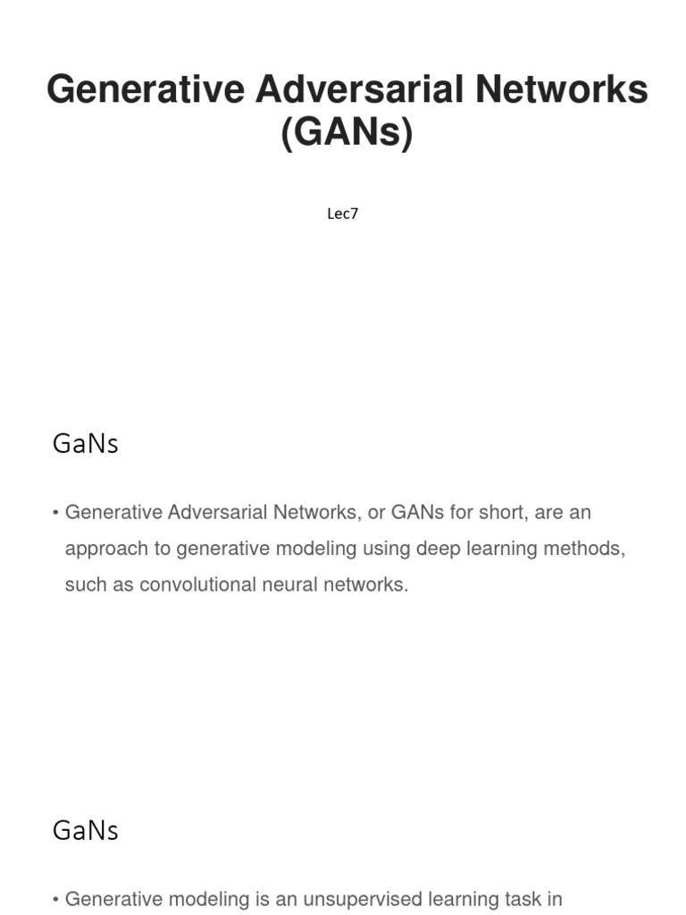 GaNs L7 | PDF | Deep Learning | Machine Learning GaNs L7 | PDF | Deep Learning | Machine Learning