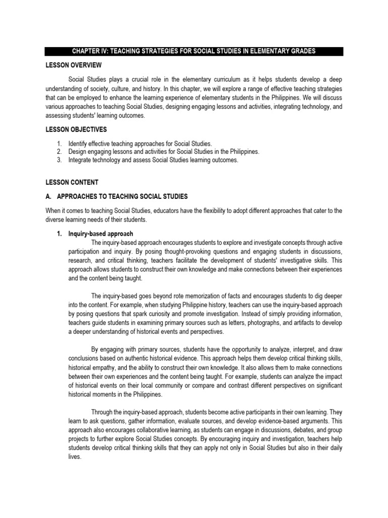 Chapter IV | PDF | Inquiry Based Learning | Project Based Learning