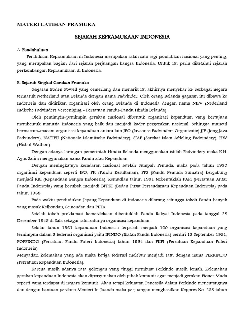Materi Latihan Pramuka | PDF | Perjalanan | Sejarah