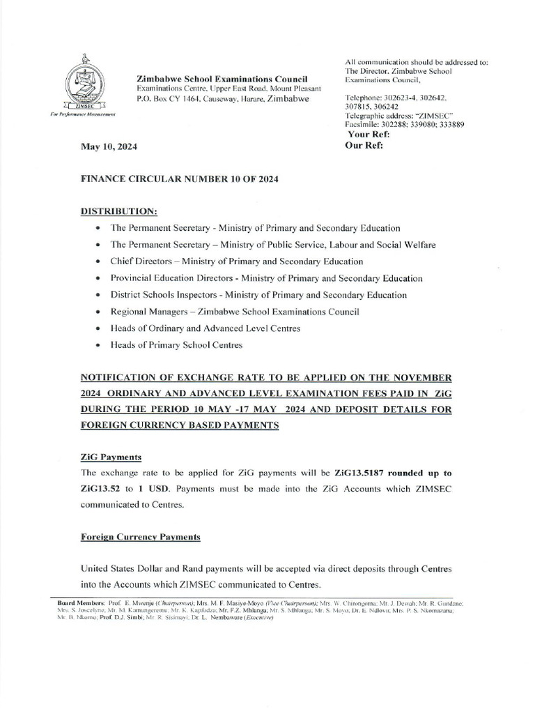 Finance Circular Number 10 of 2024 | PDF