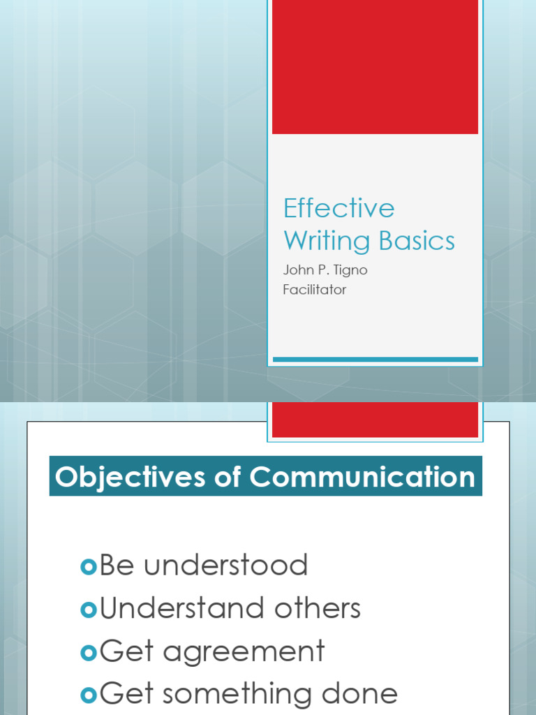 01 - Effective Writing Basics | PDF | Proofreading | Human Communication
