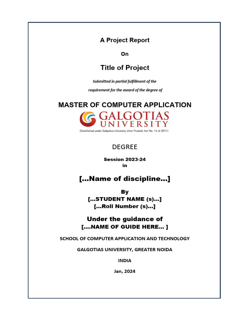 MCA Project Report Guidelines 2023-24 | PDF | Use Case | Graphical User ...