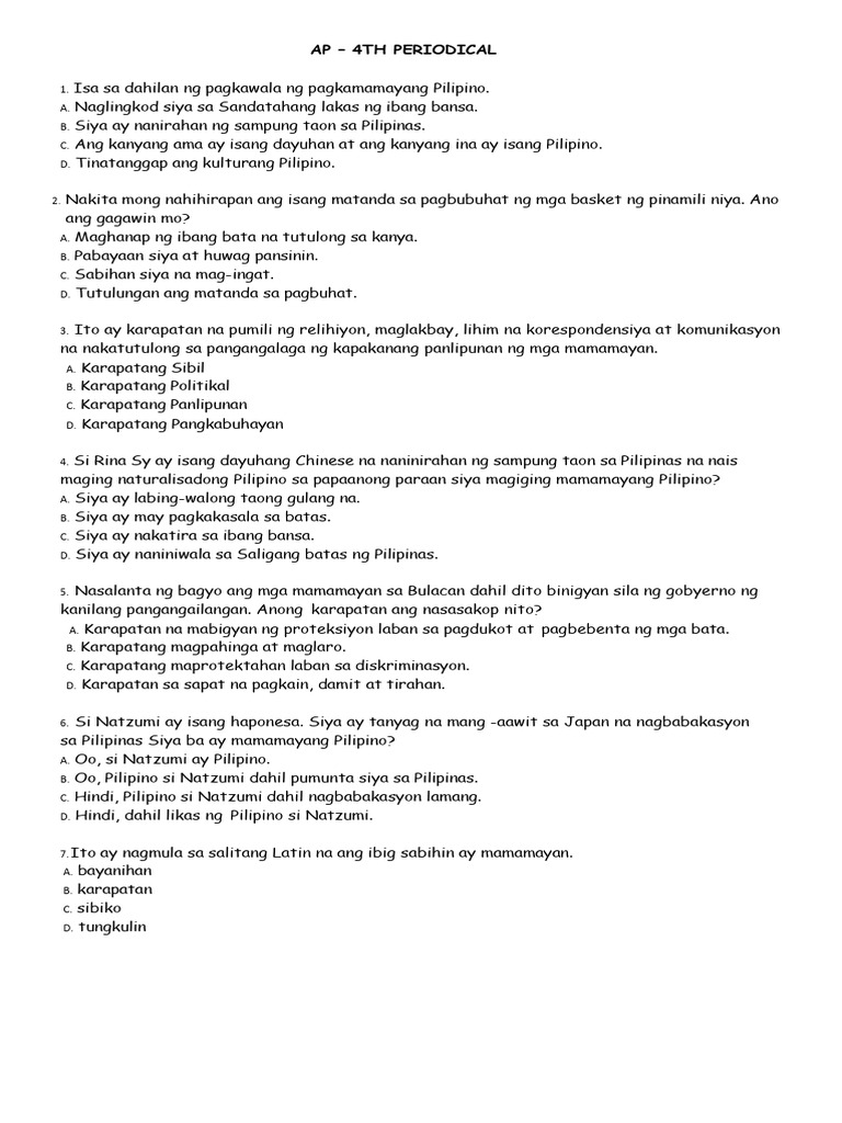 AP - 4th Periodical For Printing | PDF