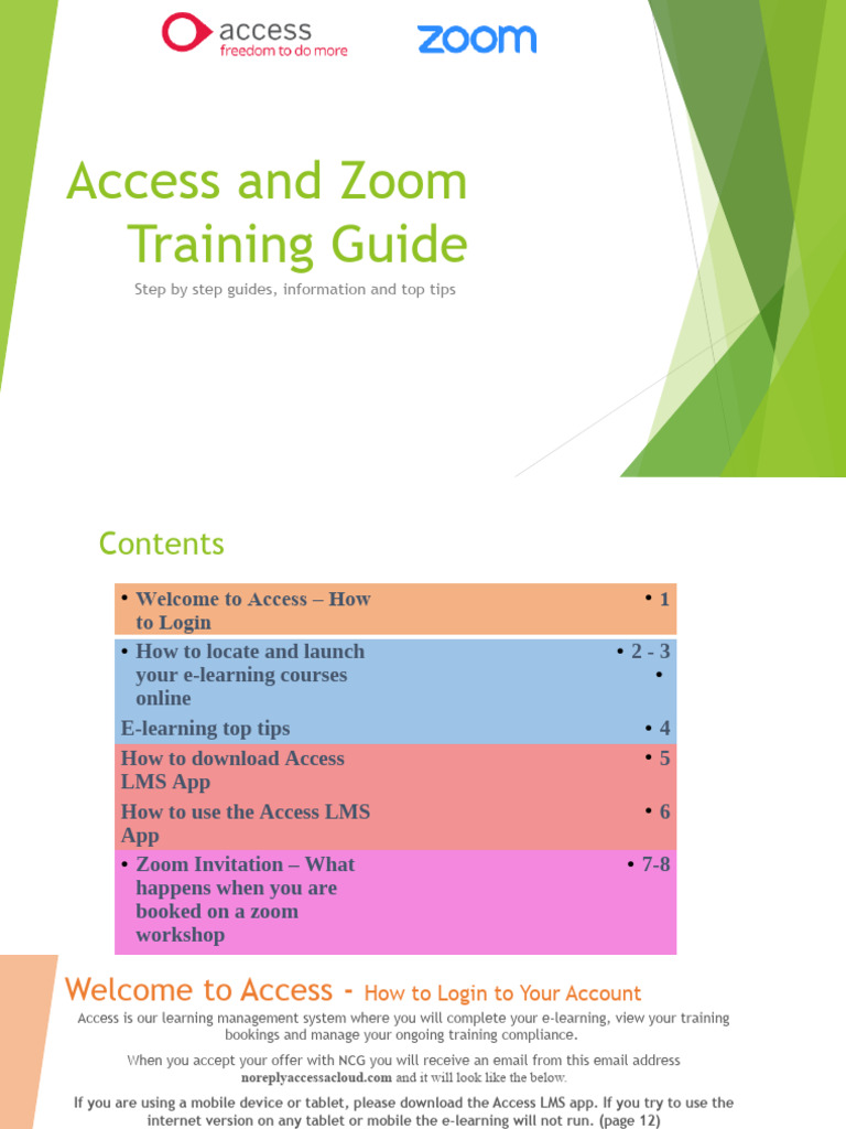Access and Zoom Guide ONBOARDING | PDF | Educational Technology | Password