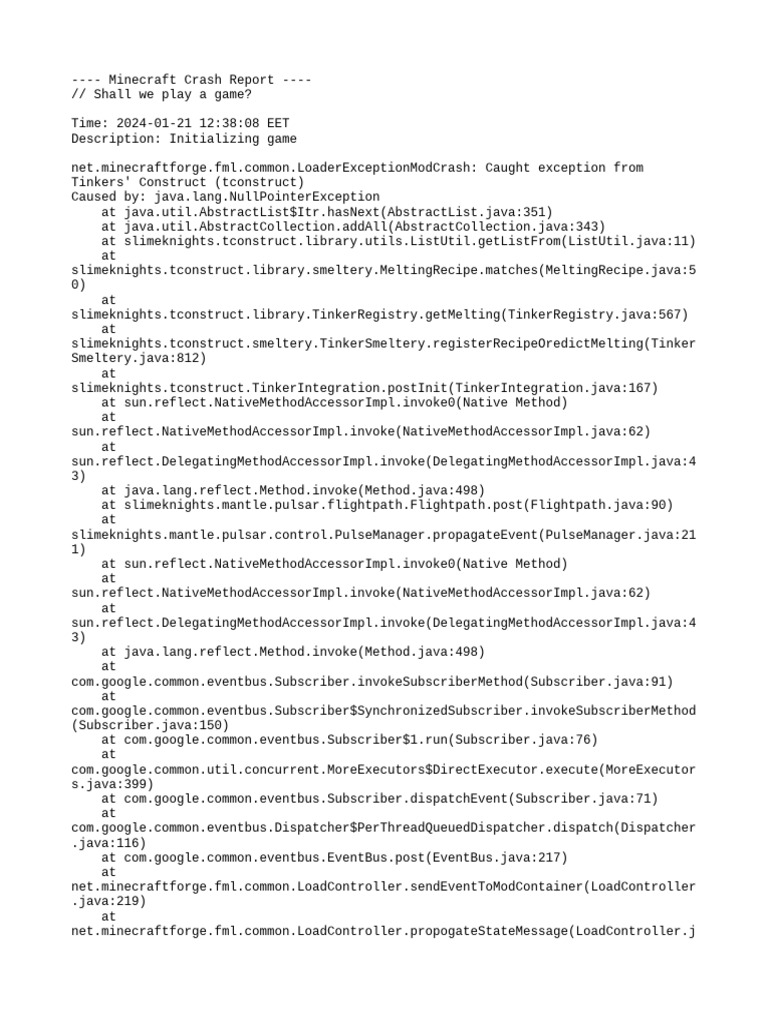 Crash 2024 01 21 - 12.38.08 Client | PDF | Java Virtual Machine | Object Oriented Programming