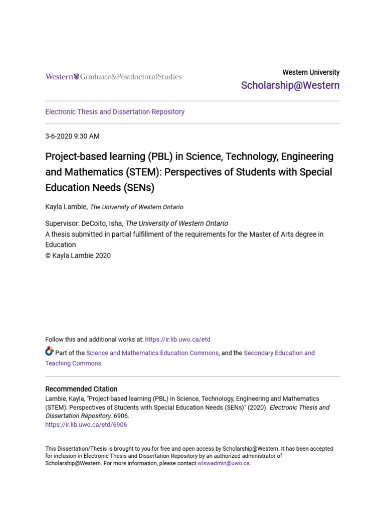 Project-Based Learning (PBL) in Science Technology Engineering | PDF | Constructivism ...